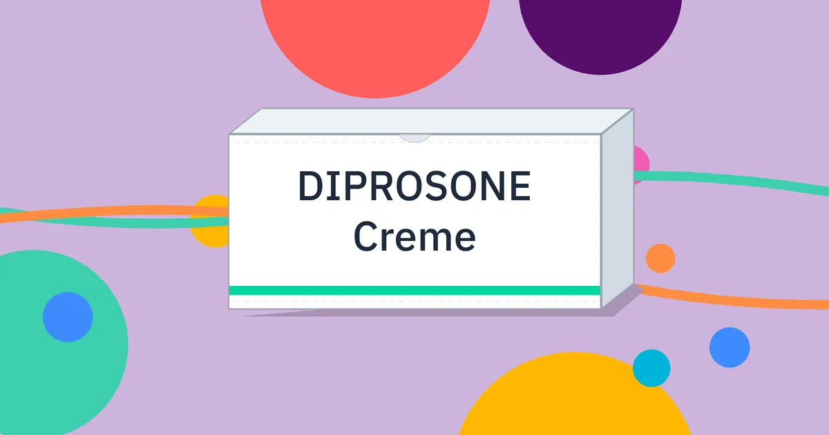 Symbolbild: Packung mit der Aufschrift DIPROSONE Creme (PZN 01854276) – Verfügbarkeit und Bezug in Apotheken in Frankfurt am Main