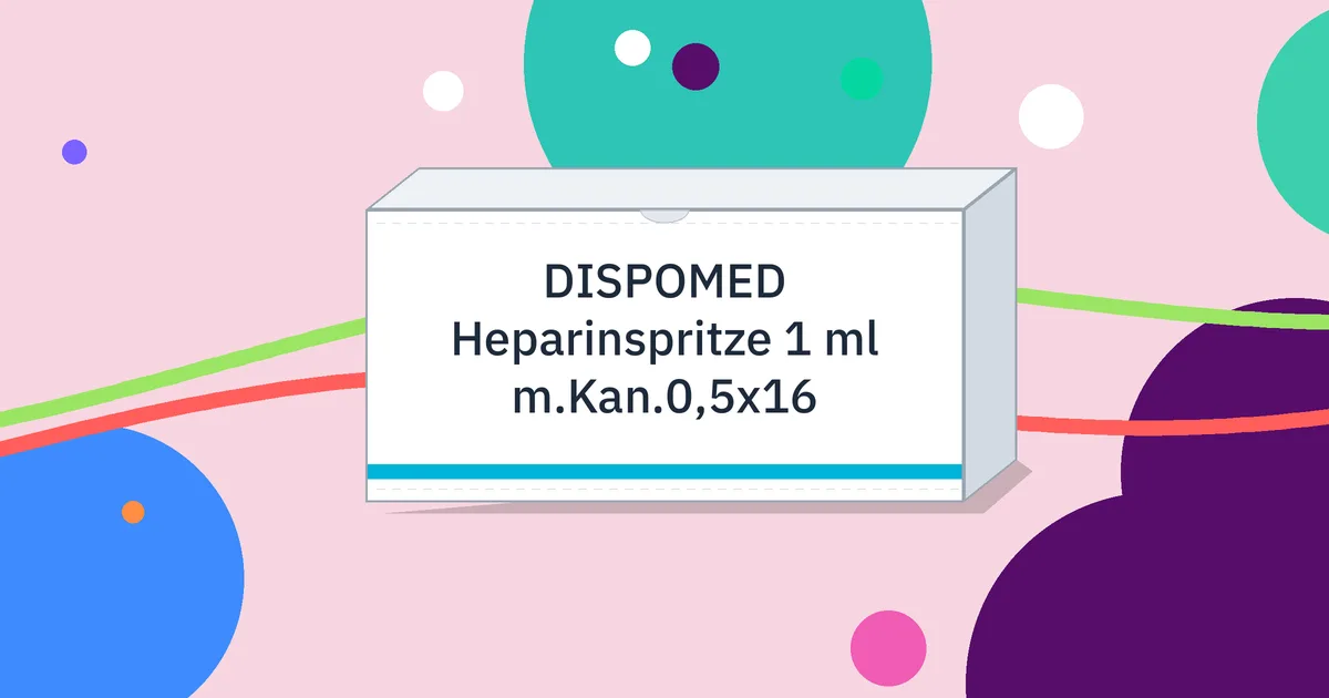 Symbolbild: Packung mit der Aufschrift DISPOMED Heparinspritze 1 ml m.Kan.0,5x16 (PZN 00267849) – Verfügbarkeit und Bezug in Apotheken in Frankfurt am Main