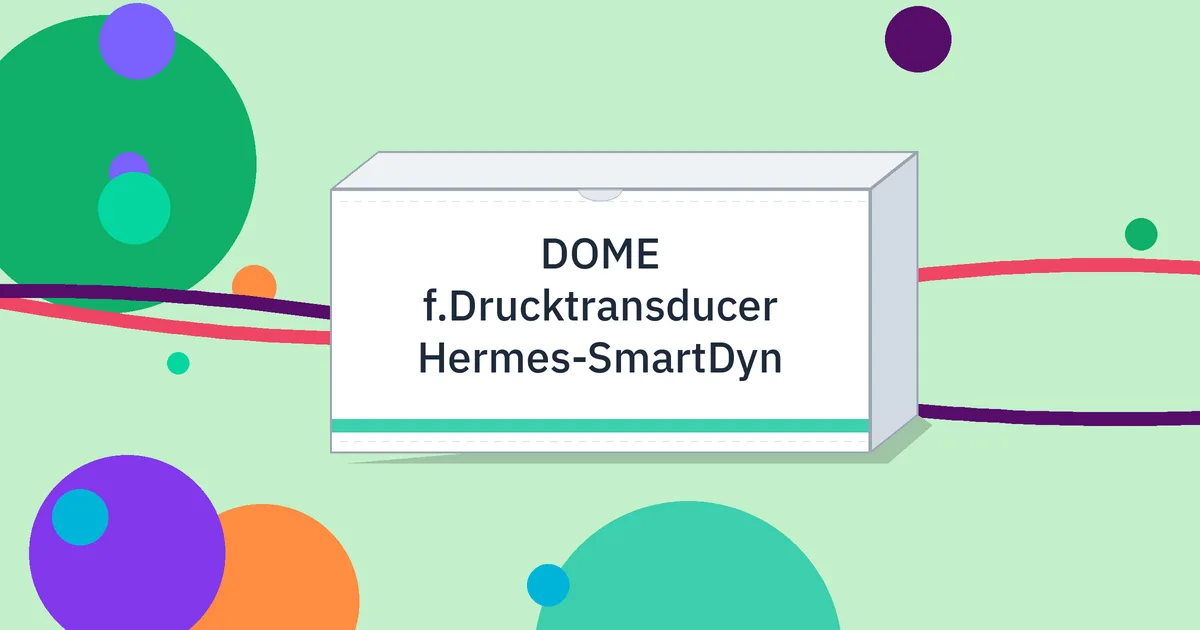 Symbolbild: Packung mit der Aufschrift DOME f.Drucktransducer Hermes-SmartDyn (PZN 20306623) – Verfügbarkeit und Bezug in Apotheken in Frankfurt am Main