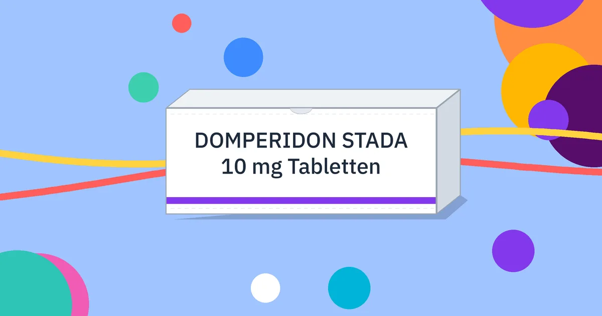 Symbolbild: Packung mit der Aufschrift DOMPERIDON STADA 10 mg Tabletten (PZN 02764279) – Verfügbarkeit und Bezug in Apotheken in Frankfurt am Main