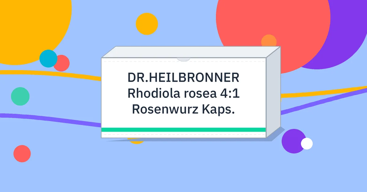 Symbolbild: Packung mit der Aufschrift DR.HEILBRONNER Rhodiola rosea 4:1 Rosenwurz Kaps. (PZN 20726130) – Verfügbarkeit und Bezug in Apotheken in Frankfurt am Main