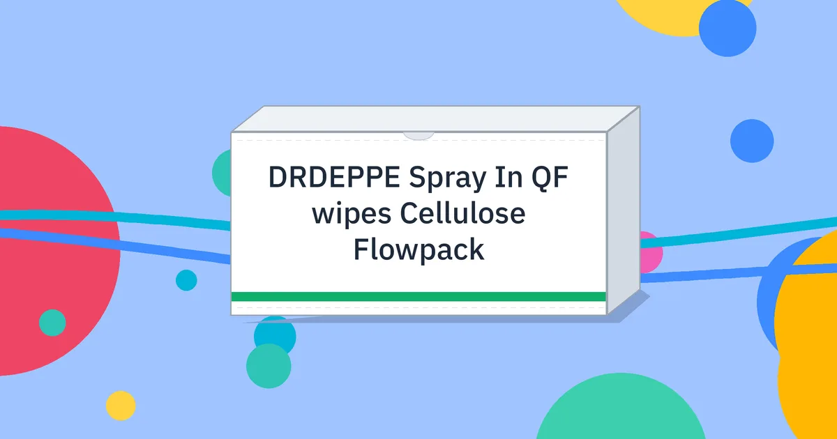 Symbolbild: Packung mit der Aufschrift DRDEPPE Spray In QF wipes Cellulose Flowpack (PZN 19692348) – Verfügbarkeit und Bezug in Apotheken in Frankfurt am Main