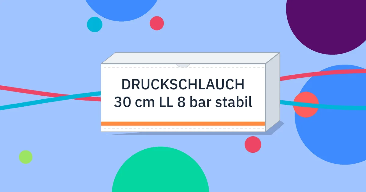 Symbolbild: Packung mit der Aufschrift DRUCKSCHLAUCH 30 cm LL 8 bar stabil (PZN 17487466) – Verfügbarkeit und Bezug in Apotheken in Frankfurt am Main