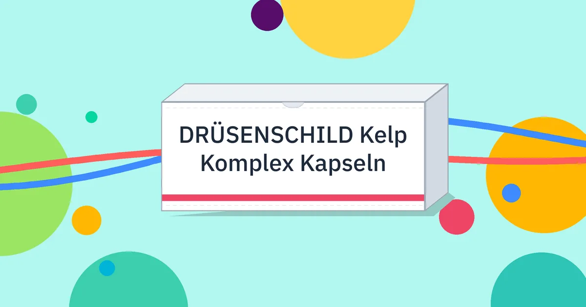 Symbolbild: Packung mit der Aufschrift DRÜSENSCHILD Kelp Komplex Kapseln (PZN 17375543) – Verfügbarkeit und Bezug in Apotheken in Frankfurt am Main