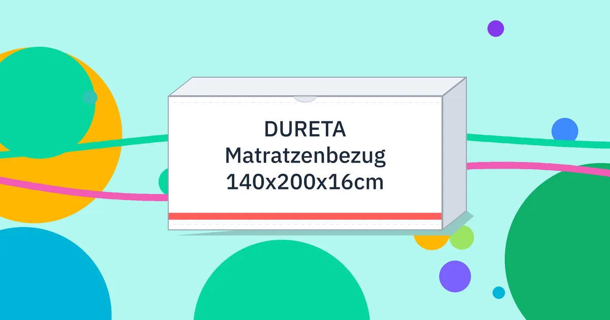 Symbolbild: Packung mit der Aufschrift DURETA Matratzenbezug 140x200x16cm (PZN 01855749) – Verfügbarkeit und Bezug in Apotheken in Frankfurt am Main