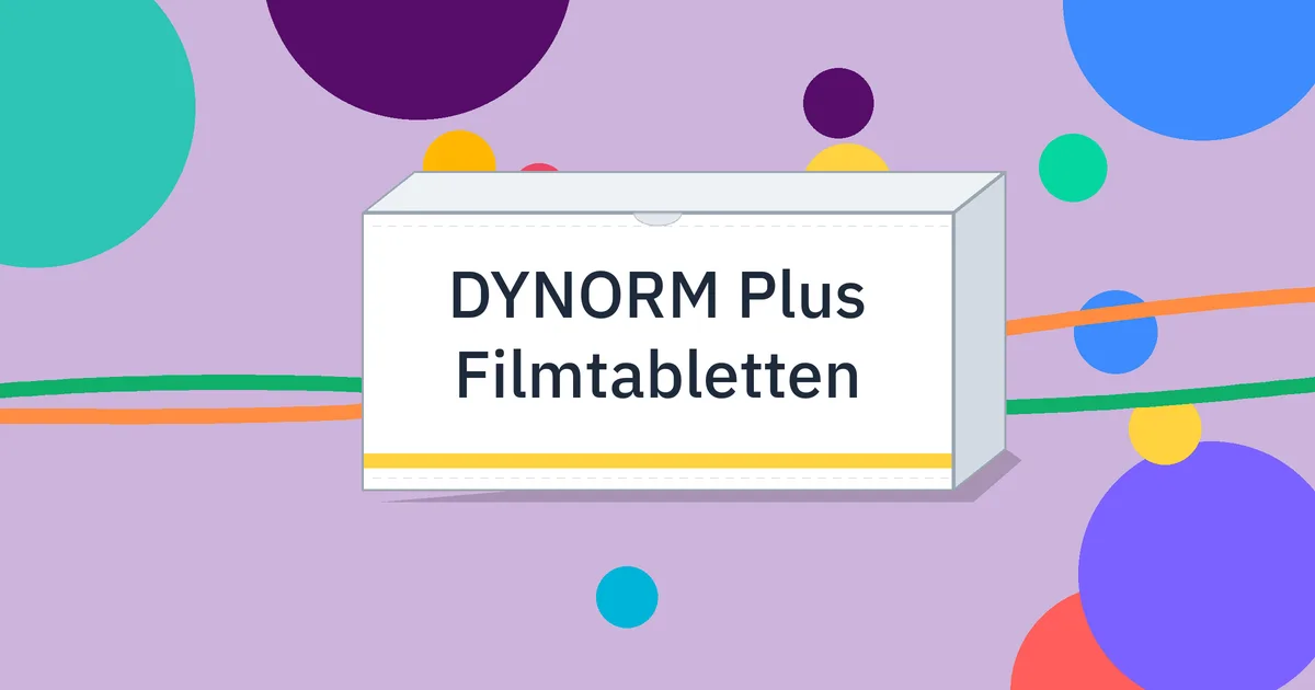 Symbolbild: Packung mit der Aufschrift DYNORM Plus Filmtabletten (PZN 00857806) – Verfügbarkeit und Bezug in Apotheken in Frankfurt am Main