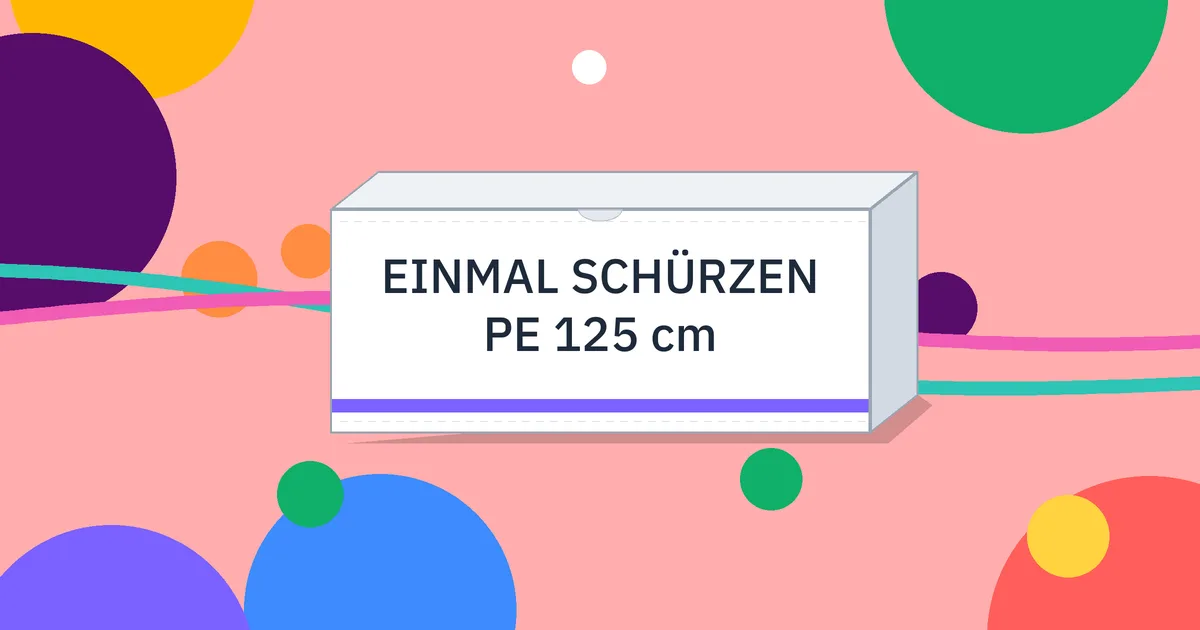 Symbolbild: Packung mit der Aufschrift EINMAL SCHÜRZEN PE 125 cm (PZN 01525466) – Verfügbarkeit und Bezug in Apotheken in Frankfurt am Main