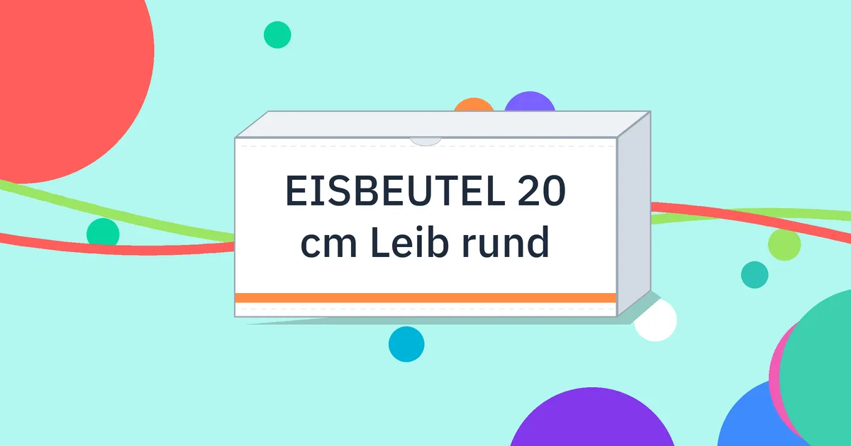 Symbolbild: Packung mit der Aufschrift EISBEUTEL 20 cm Leib rund (PZN 01726489) – Verfügbarkeit und Bezug in Apotheken in Frankfurt am Main