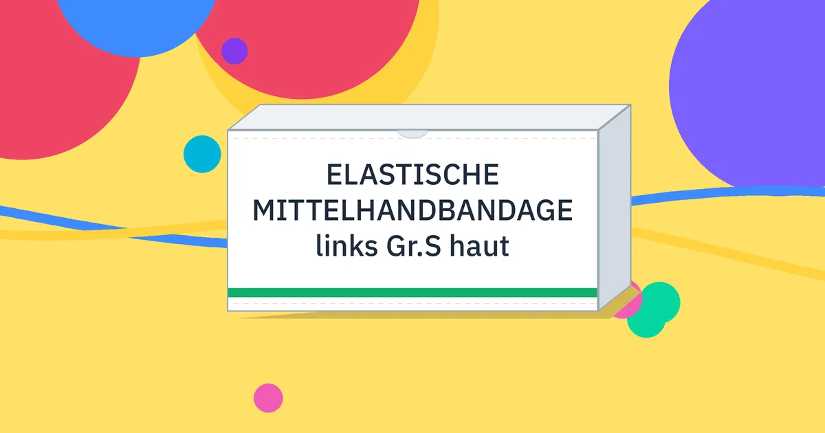 Symbolbild: Packung mit der Aufschrift ELASTISCHE MITTELHANDBANDAGE links Gr.S haut (PZN 03315477) – Verfügbarkeit und Bezug in Apotheken in Frankfurt am Main