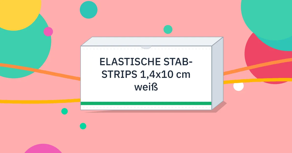Symbolbild: Packung mit der Aufschrift ELASTISCHE STAB-STRIPS 1,4x10 cm weiß (PZN 20096226) – Verfügbarkeit und Bezug in Apotheken in Frankfurt am Main