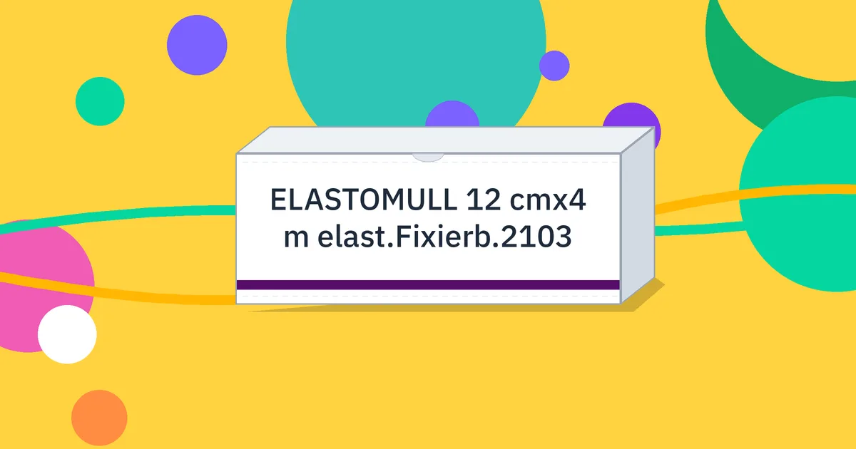 Symbolbild: Packung mit der Aufschrift ELASTOMULL 12 cmx4 m elast.Fixierb.2103 (PZN 19347350) – Verfügbarkeit und Bezug in Apotheken in Frankfurt am Main