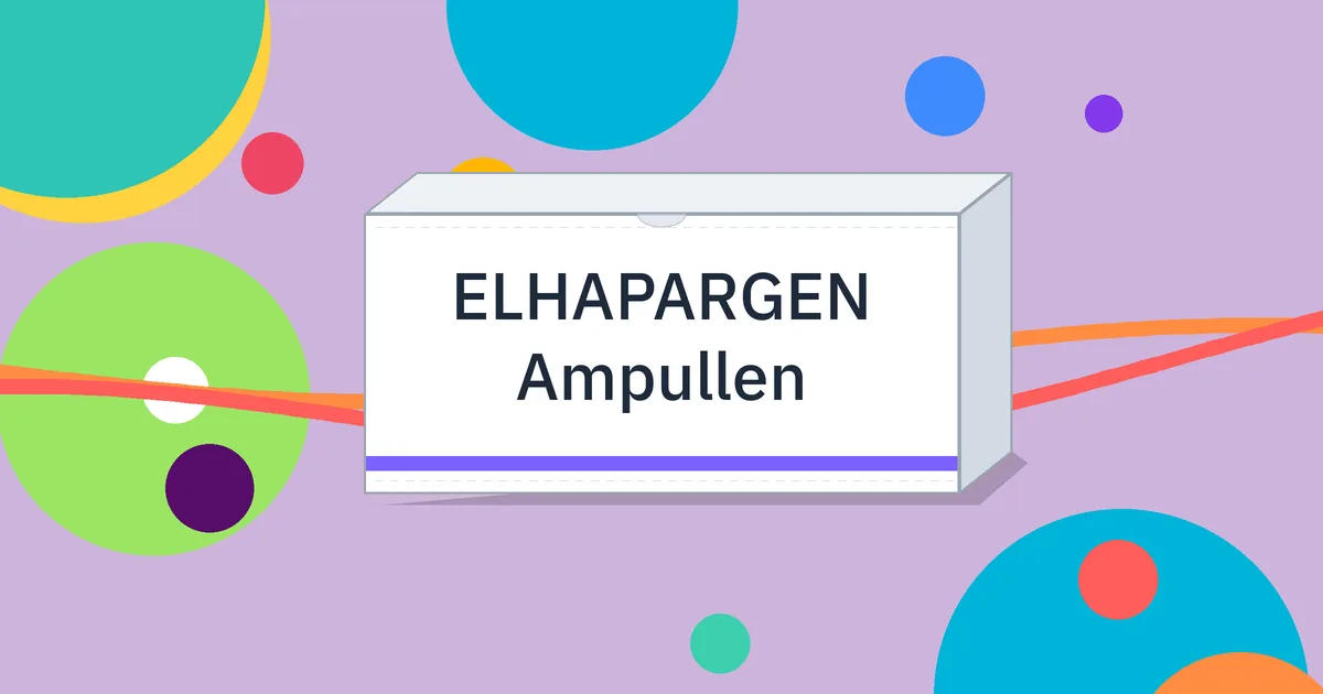 Symbolbild: Packung mit der Aufschrift ELHAPARGEN Ampullen (PZN 04189968) – Verfügbarkeit und Bezug in Apotheken in Frankfurt am Main