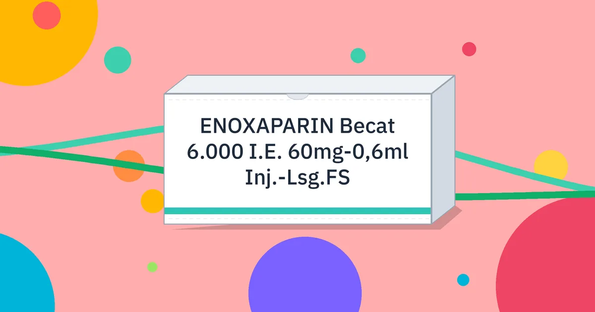Symbolbild: Packung mit der Aufschrift ENOXAPARIN Becat 6.000 I.E. 60mg-0,6ml Inj.-Lsg.FS (PZN 16833541) – Verfügbarkeit und Bezug in Apotheken in Frankfurt am Main