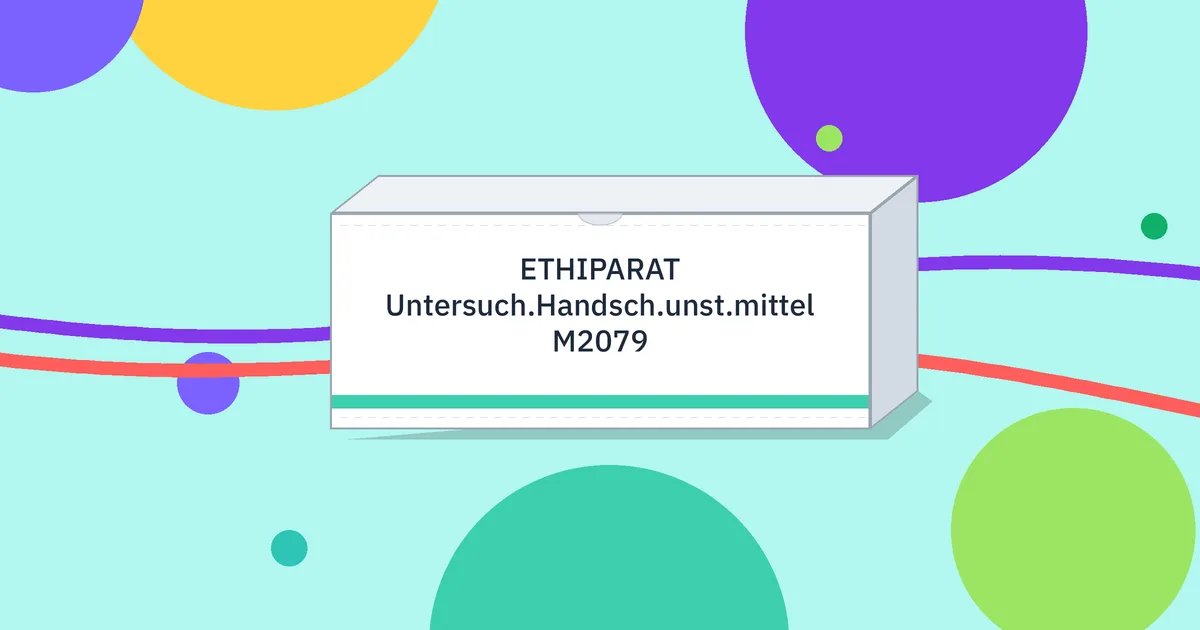 Symbolbild: Packung mit der Aufschrift ETHIPARAT Untersuch.Handsch.unst.mittel M2079 (PZN 01818820) – Verfügbarkeit und Bezug in Apotheken in Frankfurt am Main