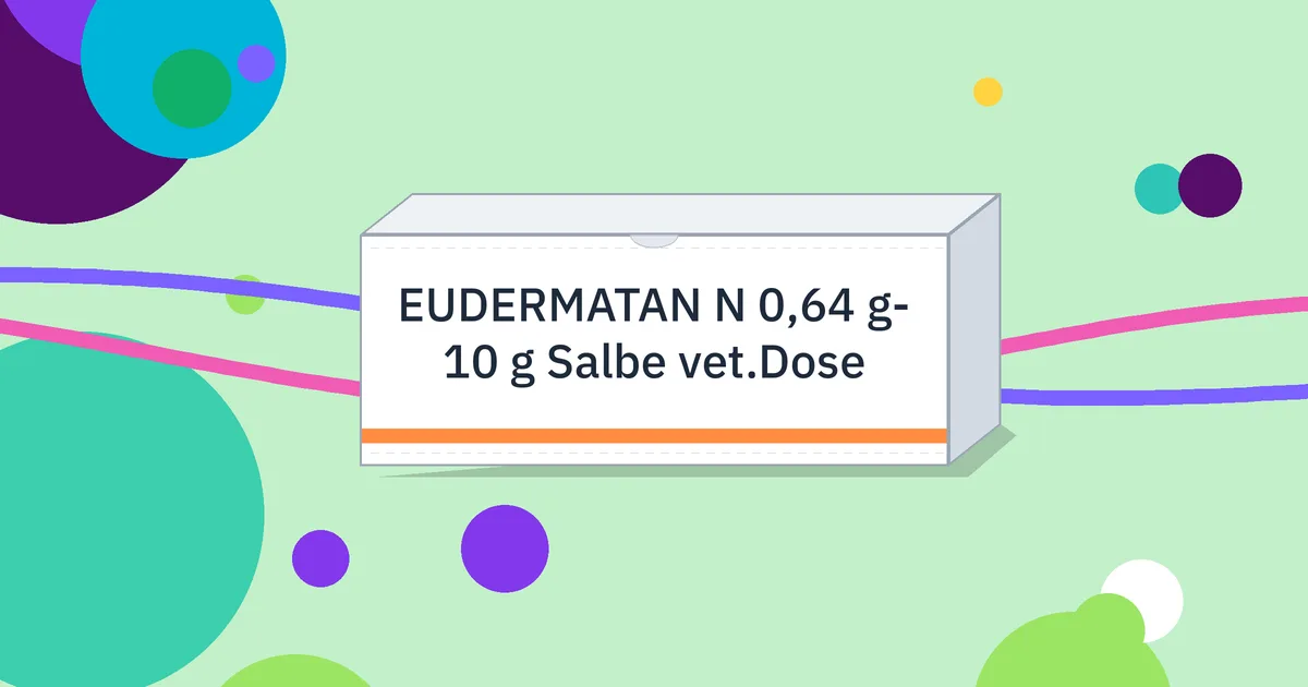 Symbolbild: Packung mit der Aufschrift EUDERMATAN N 0,64 g-10 g Salbe vet.Dose (PZN 01986138) – Verfügbarkeit und Bezug in Apotheken in Frankfurt am Main