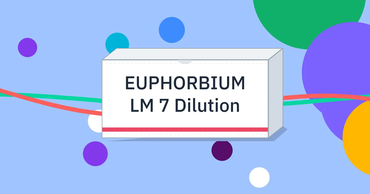 Symbolbild: Packung mit der Aufschrift EUPHORBIUM LM 7 Dilution (PZN 13483158) – Verfügbarkeit und Bezug in Apotheken in Frankfurt am Main
