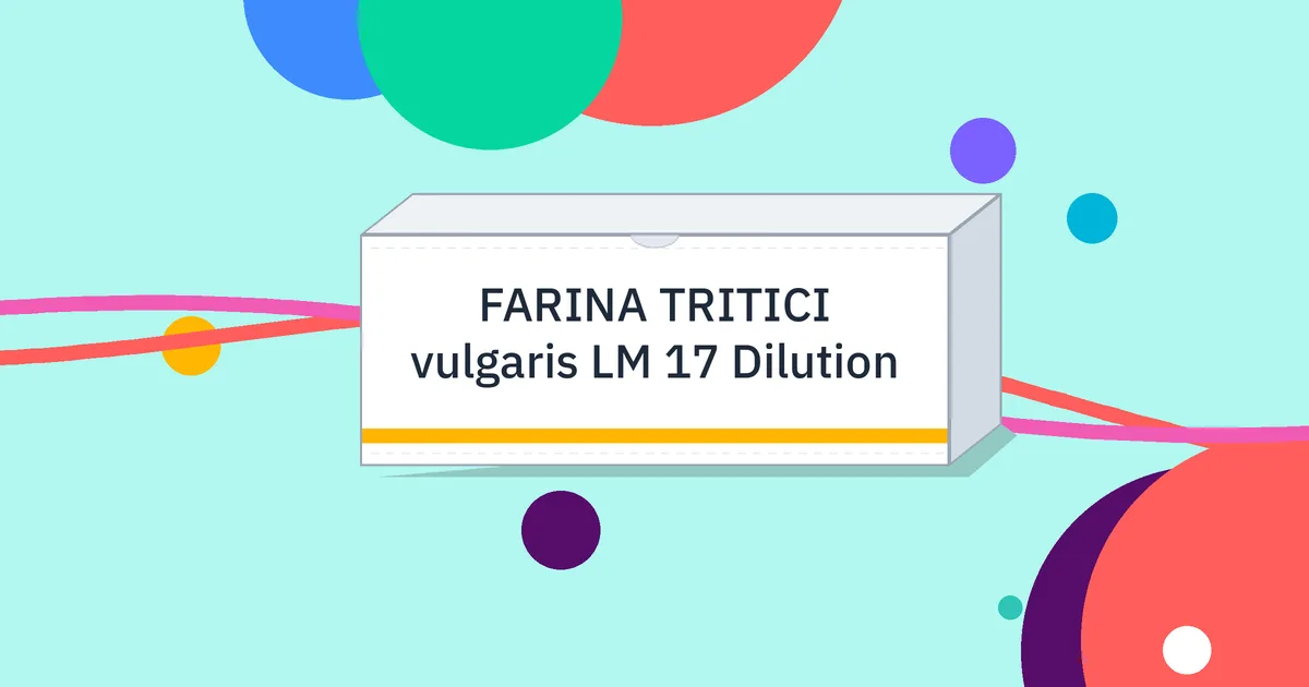 Symbolbild: Packung mit der Aufschrift FARINA TRITICI vulgaris LM 17 Dilution (PZN 13487914) – Verfügbarkeit und Bezug in Apotheken in Frankfurt am Main