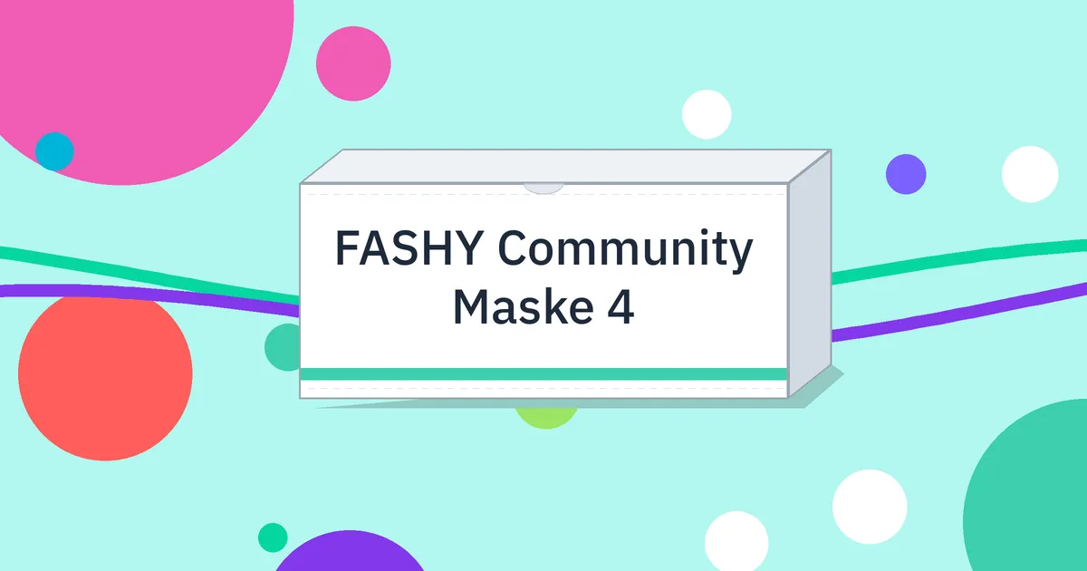 Symbolbild: Packung mit der Aufschrift FASHY Community Maske 4 (PZN 16867528) – Verfügbarkeit und Bezug in Apotheken in Frankfurt am Main