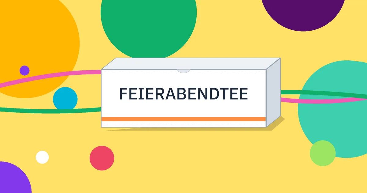 Symbolbild: Packung mit der Aufschrift FEIERABENDTEE (PZN 05023276) – Verfügbarkeit und Bezug in Apotheken in Frankfurt am Main