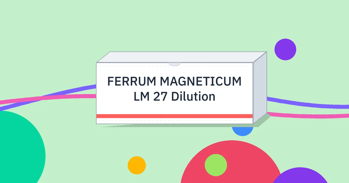 Symbolbild: Packung mit der Aufschrift FERRUM MAGNETICUM LM 27 Dilution (PZN 12850034) – Verfügbarkeit und Bezug in Apotheken in Frankfurt am Main