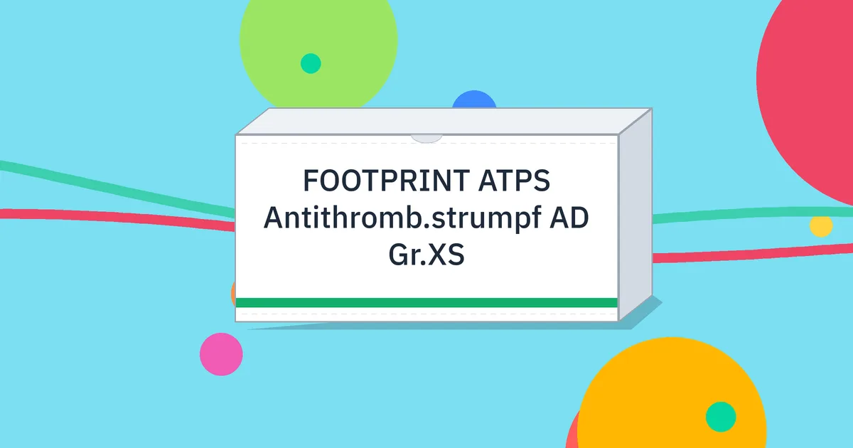 Symbolbild: Packung mit der Aufschrift FOOTPRINT ATPS Antithromb.strumpf AD Gr.XS (PZN 11608466) – Verfügbarkeit und Bezug in Apotheken in Frankfurt am Main