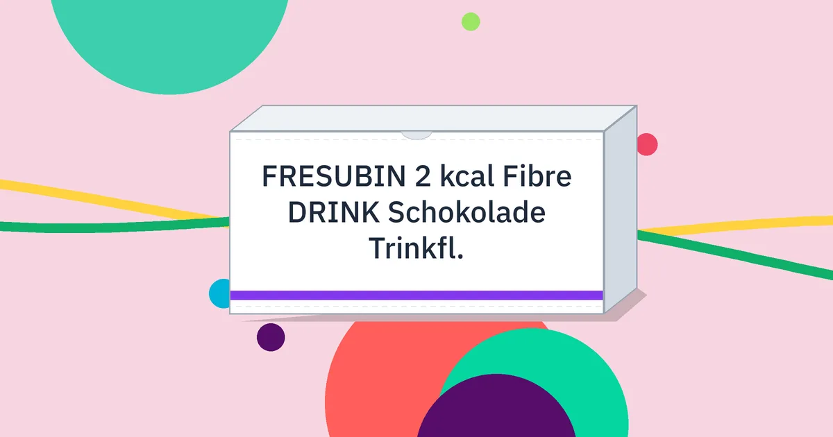 Symbolbild: Packung mit der Aufschrift FRESUBIN 2 kcal Fibre DRINK Schokolade Trinkfl. (PZN 20191249) – Verfügbarkeit und Bezug in Apotheken in Frankfurt am Main