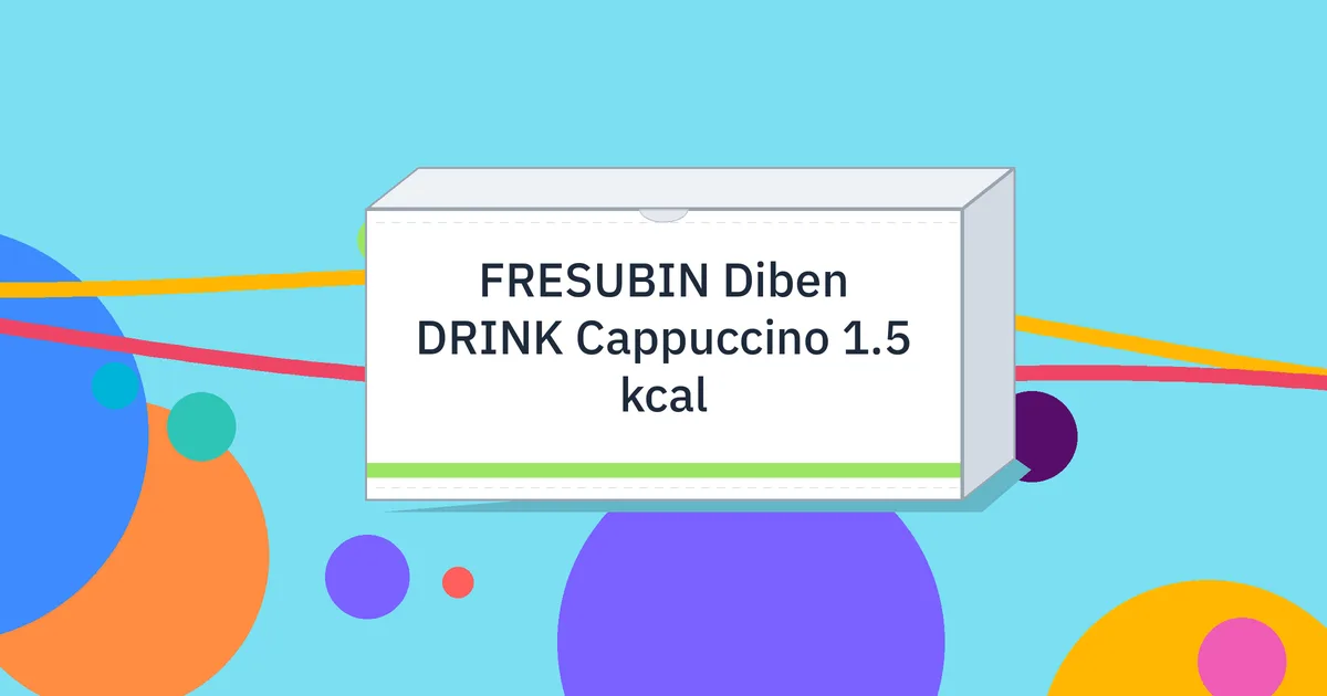 Symbolbild: Packung mit der Aufschrift FRESUBIN Diben DRINK Cappuccino 1.5 kcal (PZN 09209109) – Verfügbarkeit und Bezug in Apotheken in Frankfurt am Main