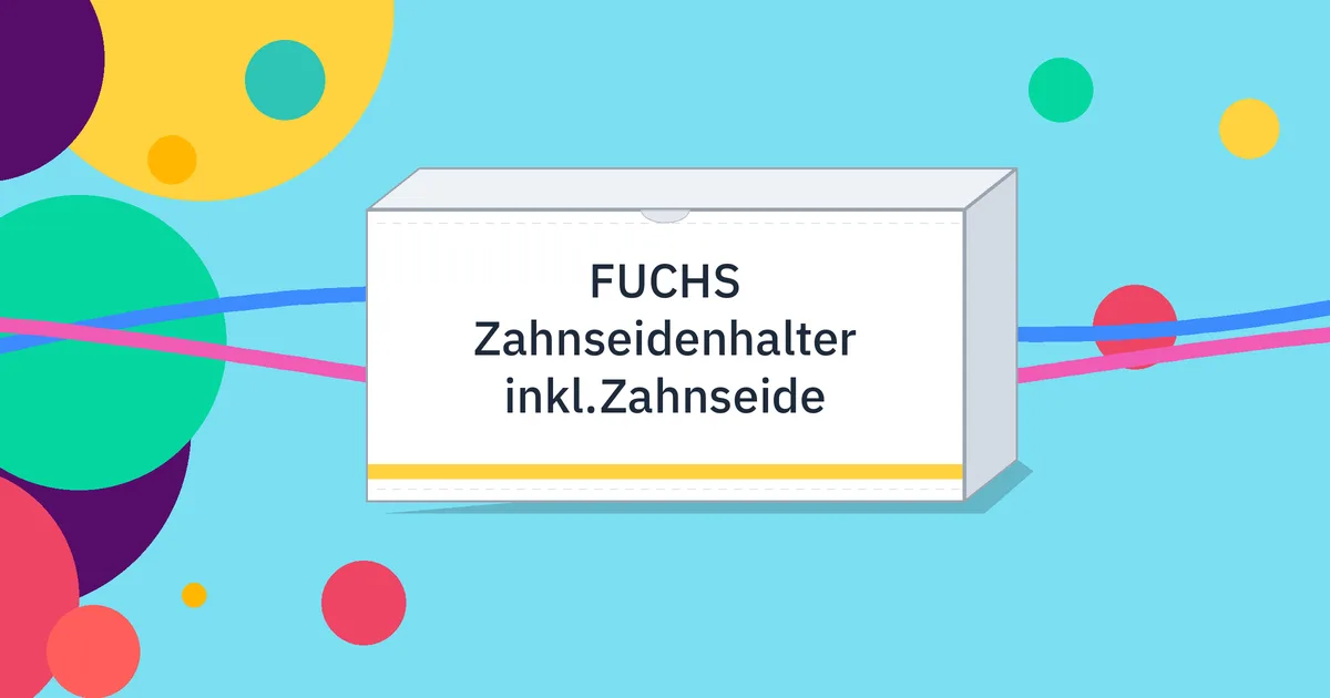 Symbolbild: Packung mit der Aufschrift FUCHS Zahnseidenhalter inkl.Zahnseide (PZN 05000039) – Verfügbarkeit und Bezug in Apotheken in Frankfurt am Main