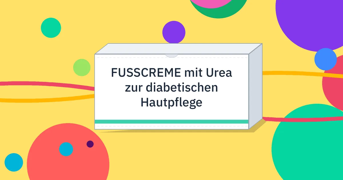 Symbolbild: Packung mit der Aufschrift FUSSCREME mit Urea zur diabetischen Hautpflege (PZN 20927207) – Verfügbarkeit und Bezug in Apotheken in Frankfurt am Main