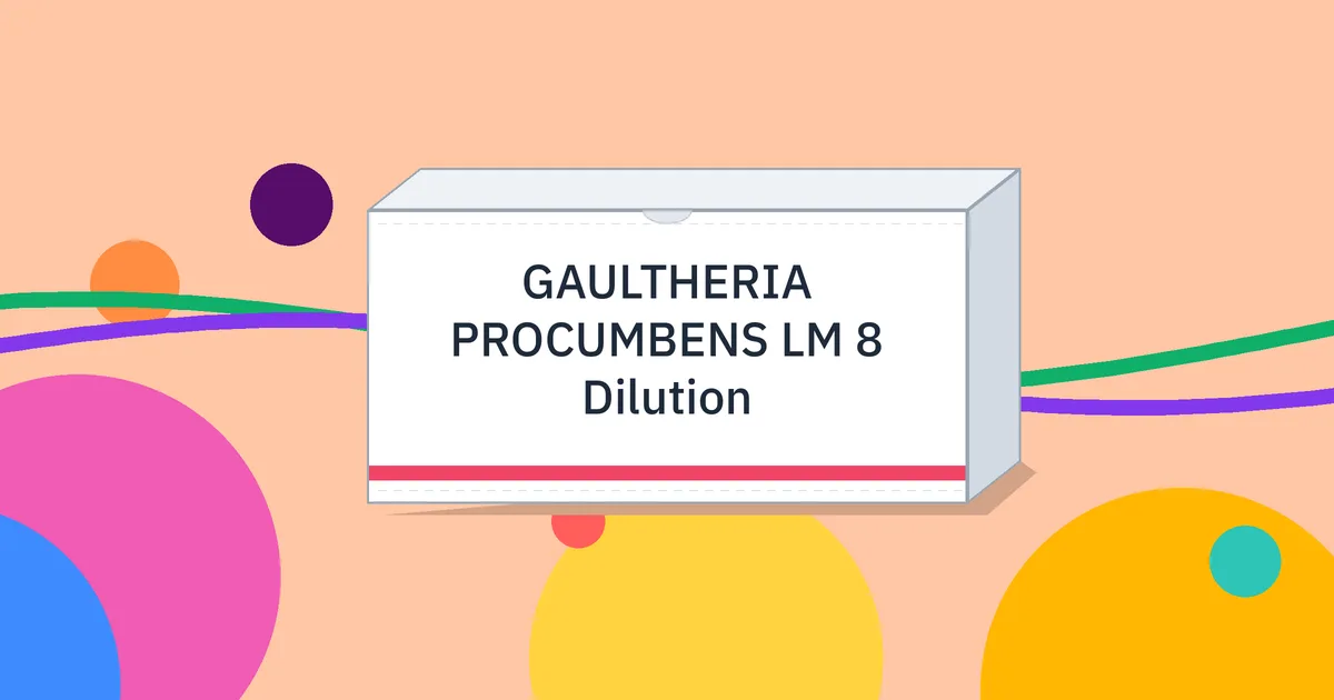 Symbolbild: Packung mit der Aufschrift GAULTHERIA PROCUMBENS LM 8 Dilution (PZN 13498929) – Verfügbarkeit und Bezug in Apotheken in Frankfurt am Main