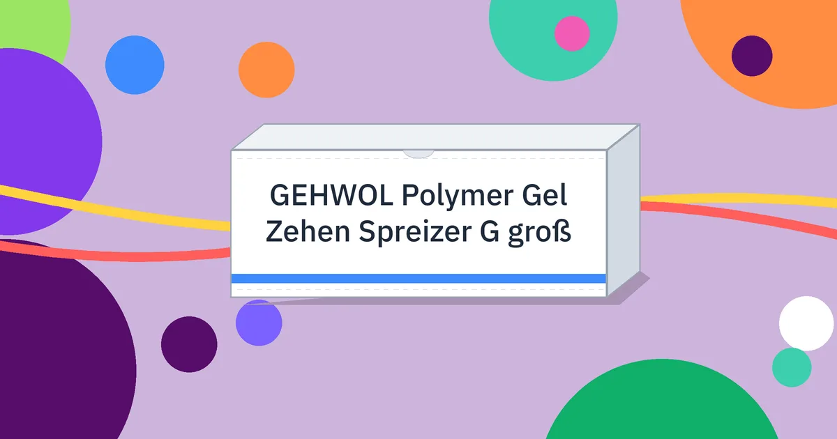 Symbolbild: Packung mit der Aufschrift GEHWOL Polymer Gel Zehen Spreizer G groß (PZN 01804249) – Verfügbarkeit und Bezug in Apotheken in Frankfurt am Main