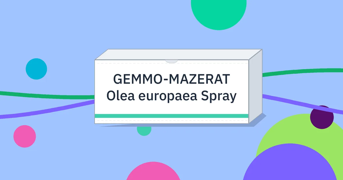 Symbolbild: Packung mit der Aufschrift GEMMO-MAZERAT Olea europaea Spray (PZN 17870159) – Verfügbarkeit und Bezug in Apotheken in Frankfurt am Main