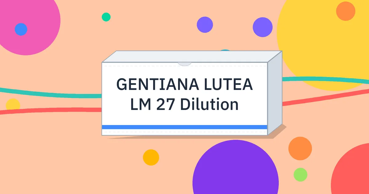 Symbolbild: Packung mit der Aufschrift GENTIANA LUTEA LM 27 Dilution (PZN 12876393) – Verfügbarkeit und Bezug in Apotheken in Frankfurt am Main