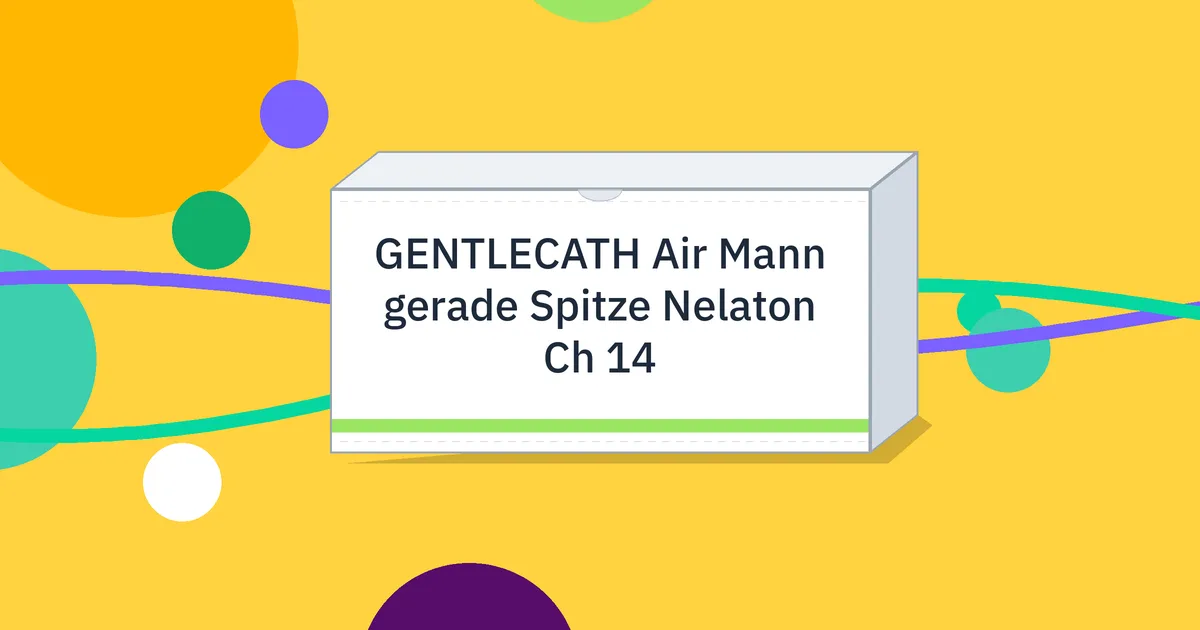 Symbolbild: Packung mit der Aufschrift GENTLECATH Air Mann gerade Spitze Nelaton Ch 14 (PZN 17447030) – Verfügbarkeit und Bezug in Apotheken in Frankfurt am Main