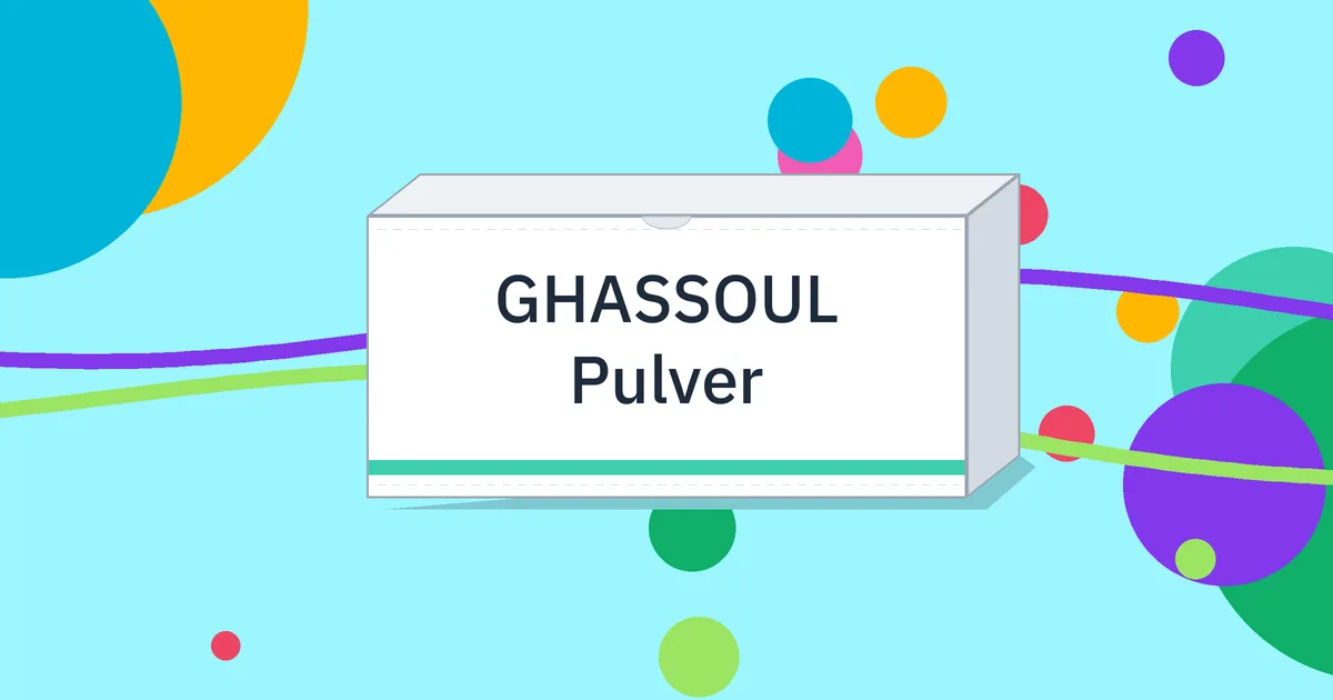 Symbolbild: Packung mit der Aufschrift GHASSOUL Pulver (PZN 16238399) – Verfügbarkeit und Bezug in Apotheken in Frankfurt am Main