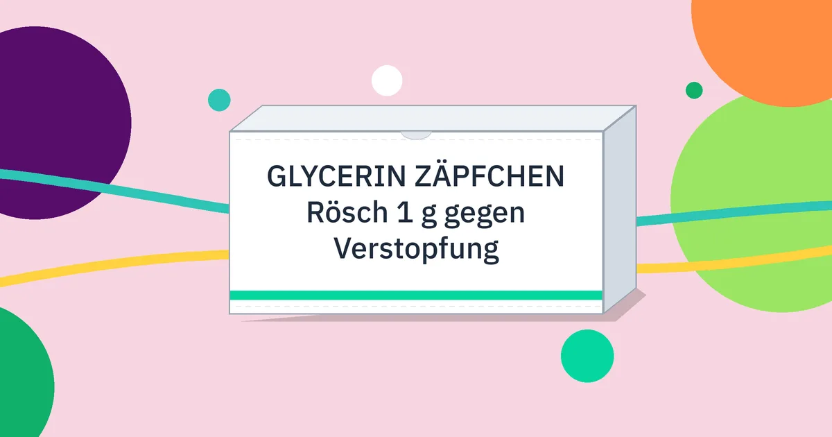 Symbolbild: Packung mit der Aufschrift GLYCERIN ZÄPFCHEN Rösch 1 g gegen Verstopfung (PZN 13889305) – Verfügbarkeit und Bezug in Apotheken in Frankfurt am Main