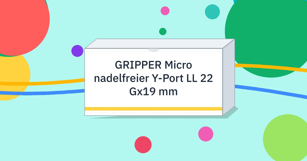 Symbolbild: Packung mit der Aufschrift GRIPPER Micro nadelfreier Y-Port LL 22 Gx19 mm (PZN 16747422) – Verfügbarkeit und Bezug in Apotheken in Frankfurt am Main