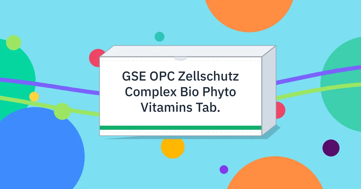 Symbolbild: Packung mit der Aufschrift GSE OPC Zellschutz Complex Bio Phyto Vitamins Tab. (PZN 17558367) – Verfügbarkeit und Bezug in Apotheken in Frankfurt am Main