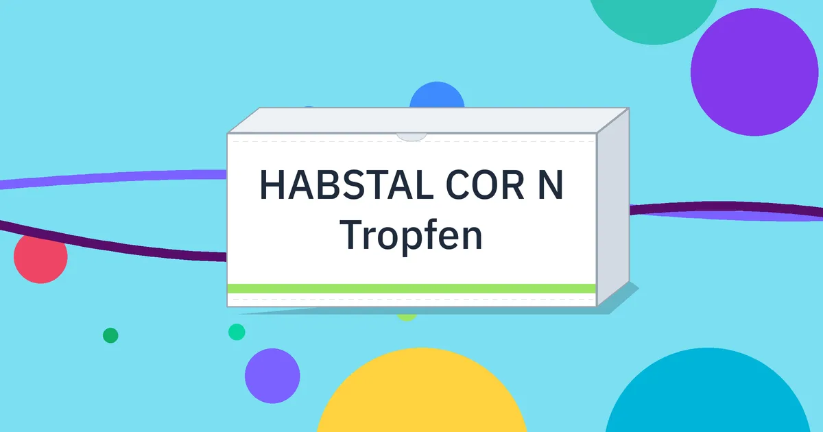 Symbolbild: Packung mit der Aufschrift HABSTAL COR N Tropfen (PZN 04299929) – Verfügbarkeit und Bezug in Apotheken in Frankfurt am Main
