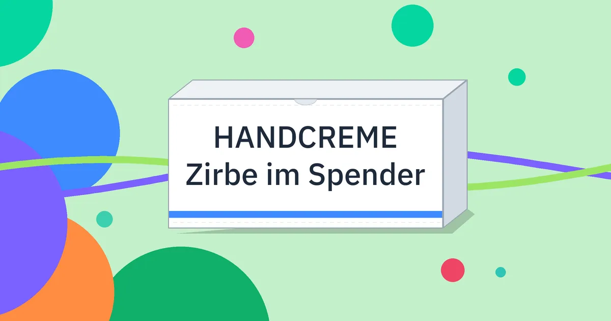 Symbolbild: Packung mit der Aufschrift HANDCREME Zirbe im Spender (PZN 15633478) – Verfügbarkeit und Bezug in Apotheken in Frankfurt am Main