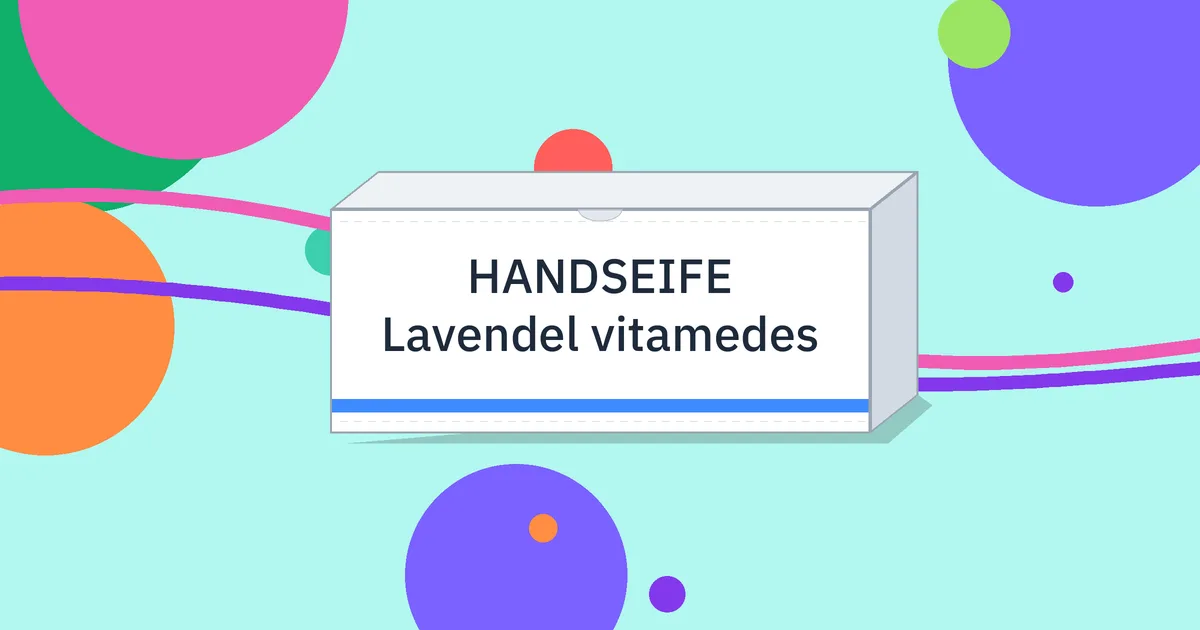 Symbolbild: Packung mit der Aufschrift HANDSEIFE Lavendel vitamedes (PZN 19825192) – Verfügbarkeit und Bezug in Apotheken in Frankfurt am Main