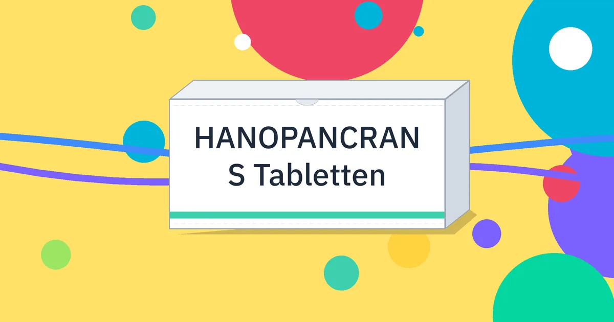 Symbolbild: Packung mit der Aufschrift HANOPANCRAN S Tabletten (PZN 04430559) – Verfügbarkeit und Bezug in Apotheken in Frankfurt am Main