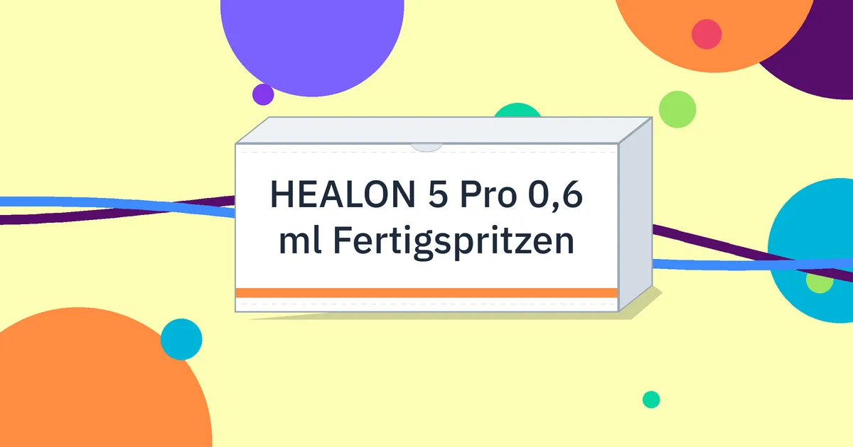 Symbolbild: Packung mit der Aufschrift HEALON 5 Pro 0,6 ml Fertigspritzen (PZN 13877325) – Verfügbarkeit und Bezug in Apotheken in Frankfurt am Main