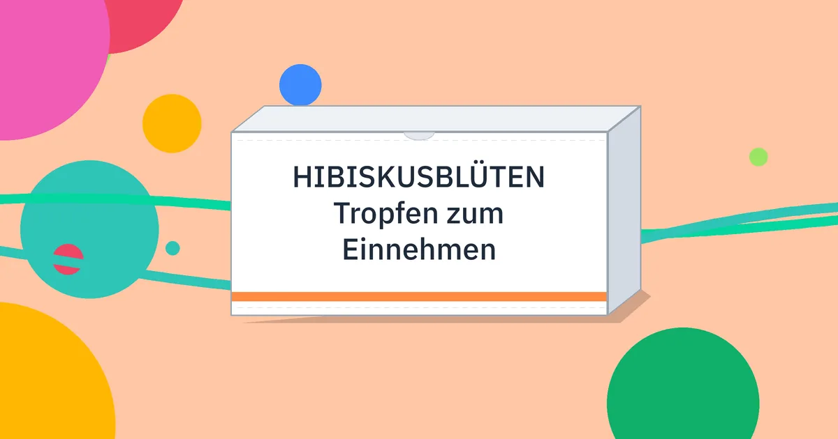 Symbolbild: Packung mit der Aufschrift HIBISKUSBLÜTEN Tropfen zum Einnehmen (PZN 11366483) – Verfügbarkeit und Bezug in Apotheken in Frankfurt am Main