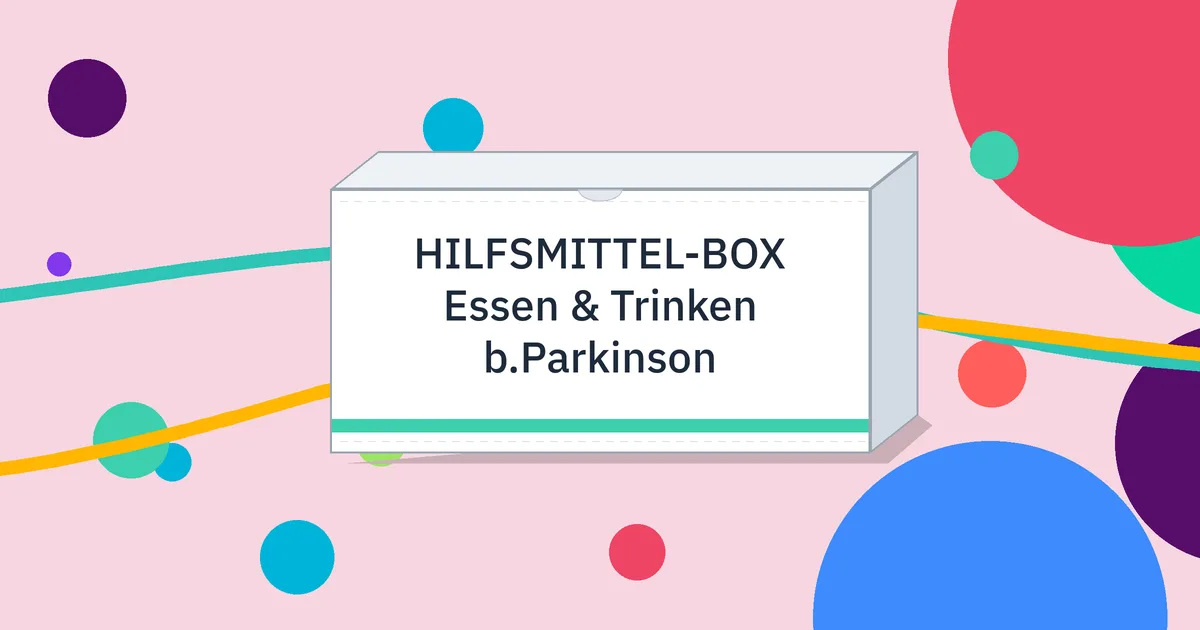 Symbolbild: Packung mit der Aufschrift HILFSMITTEL-BOX Essen & Trinken b.Parkinson (PZN 14398696) – Verfügbarkeit und Bezug in Apotheken in Frankfurt am Main
