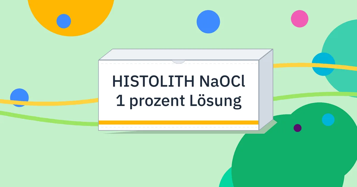 Symbolbild: Packung mit der Aufschrift HISTOLITH NaOCl 1 prozent Lösung (PZN 12472655) – Verfügbarkeit und Bezug in Apotheken in Frankfurt am Main