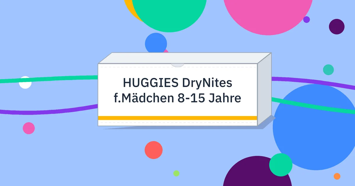 Symbolbild: Packung mit der Aufschrift HUGGIES DryNites f.Mädchen 8-15 Jahre (PZN 01248653) – Verfügbarkeit und Bezug in Apotheken in Frankfurt am Main