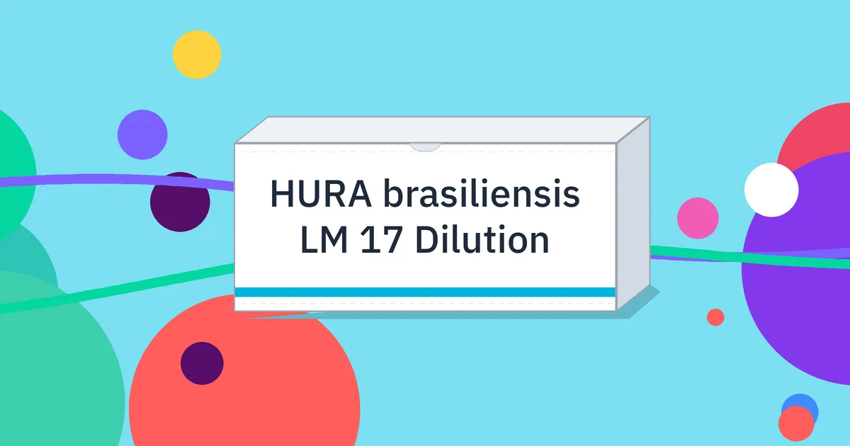 Symbolbild: Packung mit der Aufschrift HURA brasiliensis LM 17 Dilution (PZN 12889763) – Verfügbarkeit und Bezug in Apotheken in Frankfurt am Main