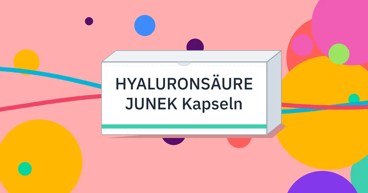 Symbolbild: Packung mit der Aufschrift HYALURONSÄURE JUNEK Kapseln (PZN 09325005) – Verfügbarkeit und Bezug in Apotheken in Frankfurt am Main