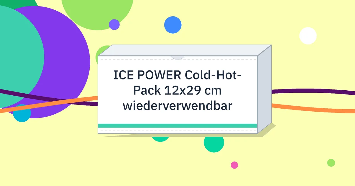 Symbolbild: Packung mit der Aufschrift ICE POWER Cold-Hot-Pack 12x29 cm wiederverwendbar (PZN 12505099) – Verfügbarkeit und Bezug in Apotheken in Frankfurt am Main